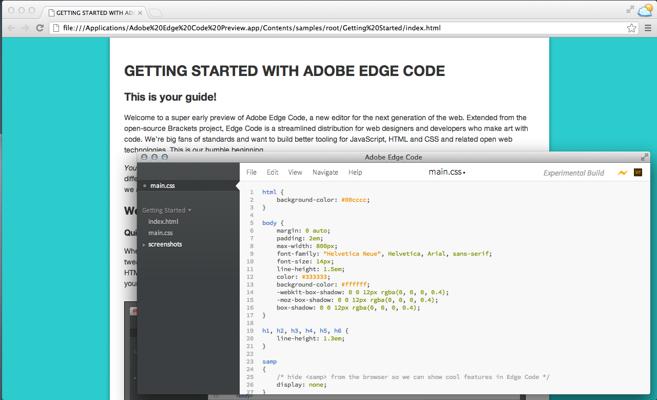 HTML／CSS／JavaScript コーディングツール「Adobe Edge Code Preview」を使ってみました ...