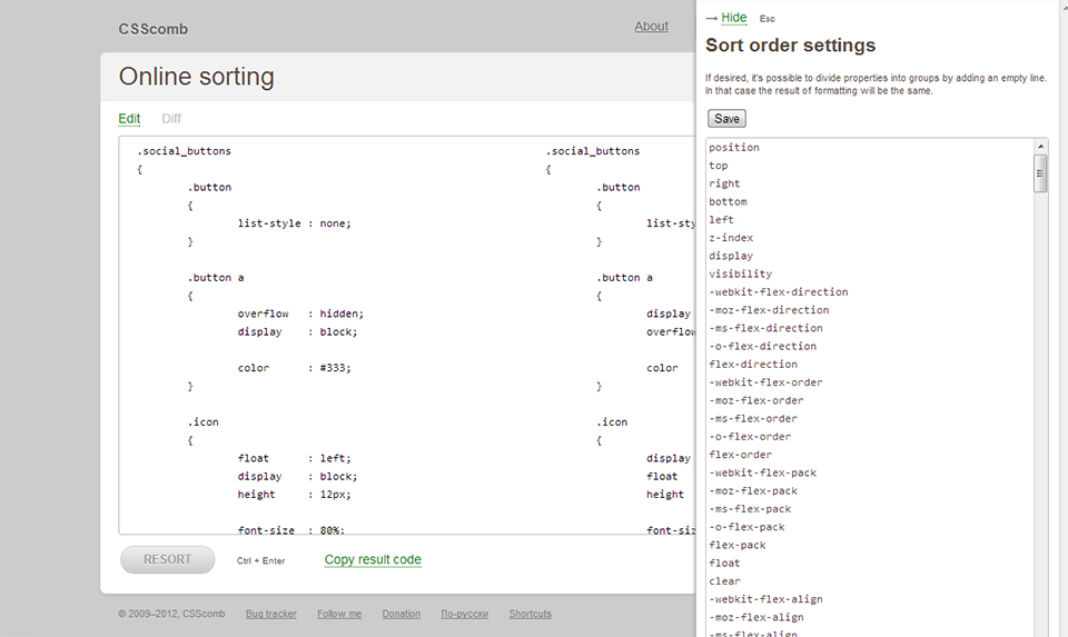 【便利ツール】csscomb For Sublime Text 2で、cssプロパティを整理・整頓【16日目】 Developersio