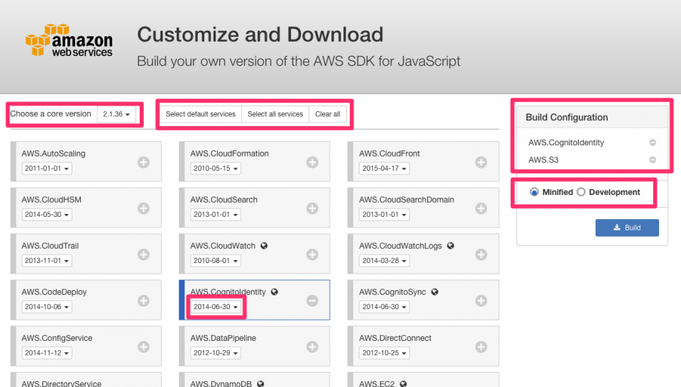 AWS SDK for JavaScript in the Browser用のSDK Builderができました！ | DevelopersIO
