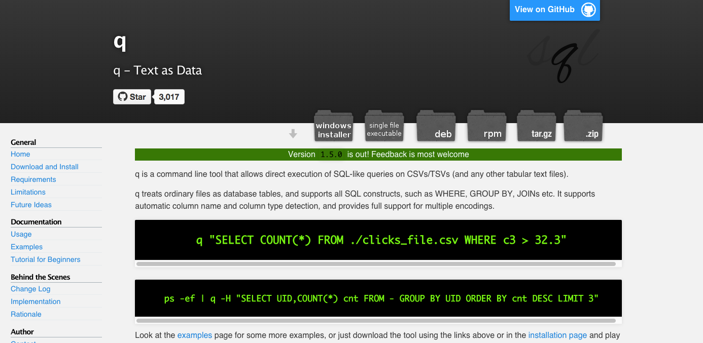 CSV/TSVに対してSQL発行できるツール「q」 | DevelopersIO