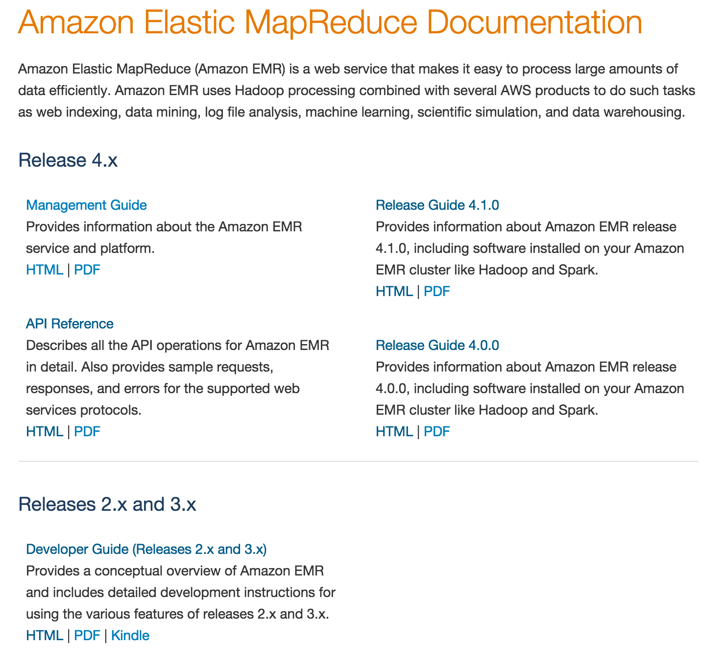 Amazon Elastic MapReduceのリリースバージョンの差異 | DevelopersIO