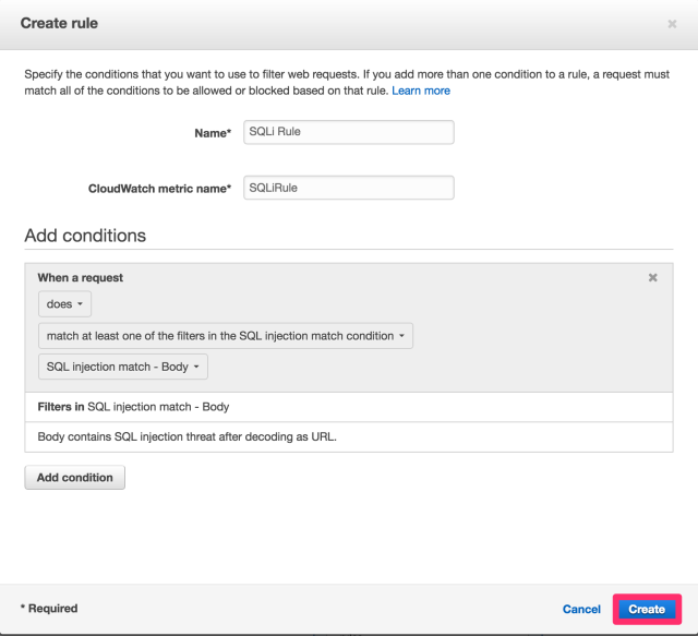 AWS WAFでSQLインジェクションをブロックしてみた | DevelopersIO