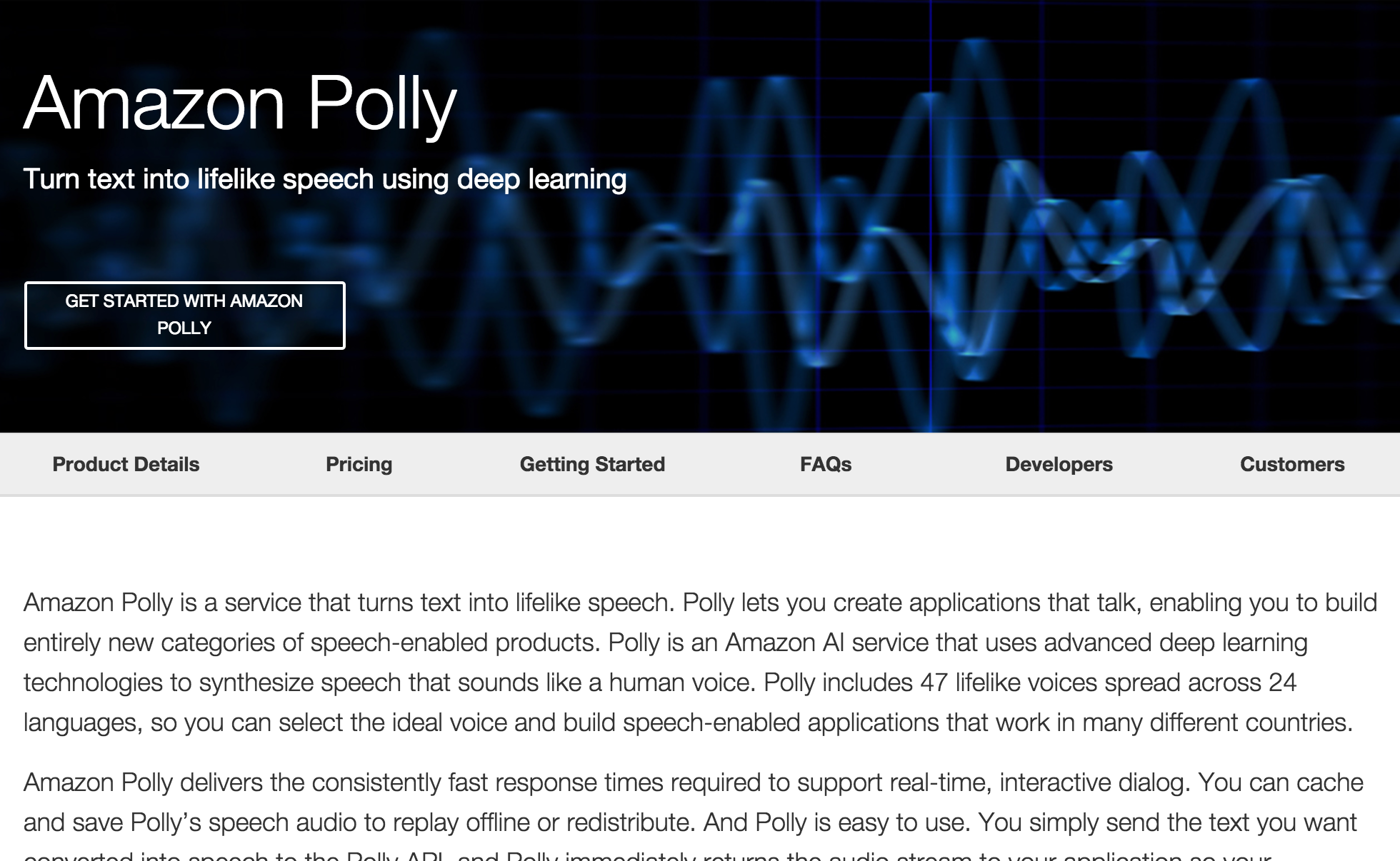 [新サービス]テキスト読み上げサービス「Amazon Polly」がリリースされました！ #reinvent | DevelopersIO