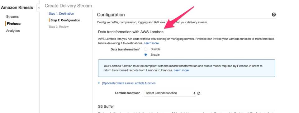 【新機能】Amazon Kinesis FirehoseにAmazon Lambdaを使ったデータ変換機能が追加。Apacheログが簡単にJSON形式に変換可能に！ | DevelopersIO