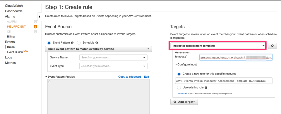 CloudWatch Events のターゲットに Amazon Inspector のアセスメントが追加されました | DevelopersIO