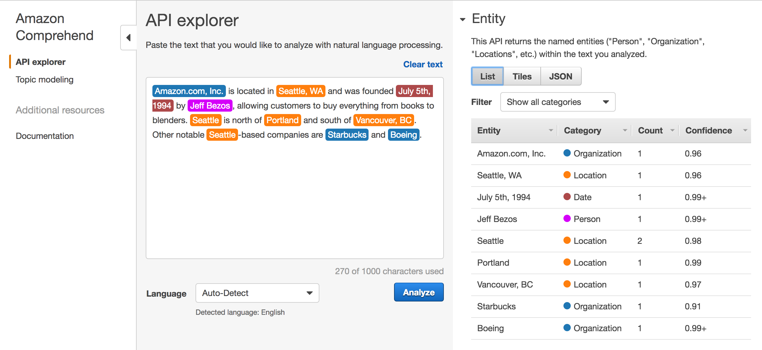 Amazon ComprehendのAPI explorerを使ってみる #reinvent | DevelopersIO