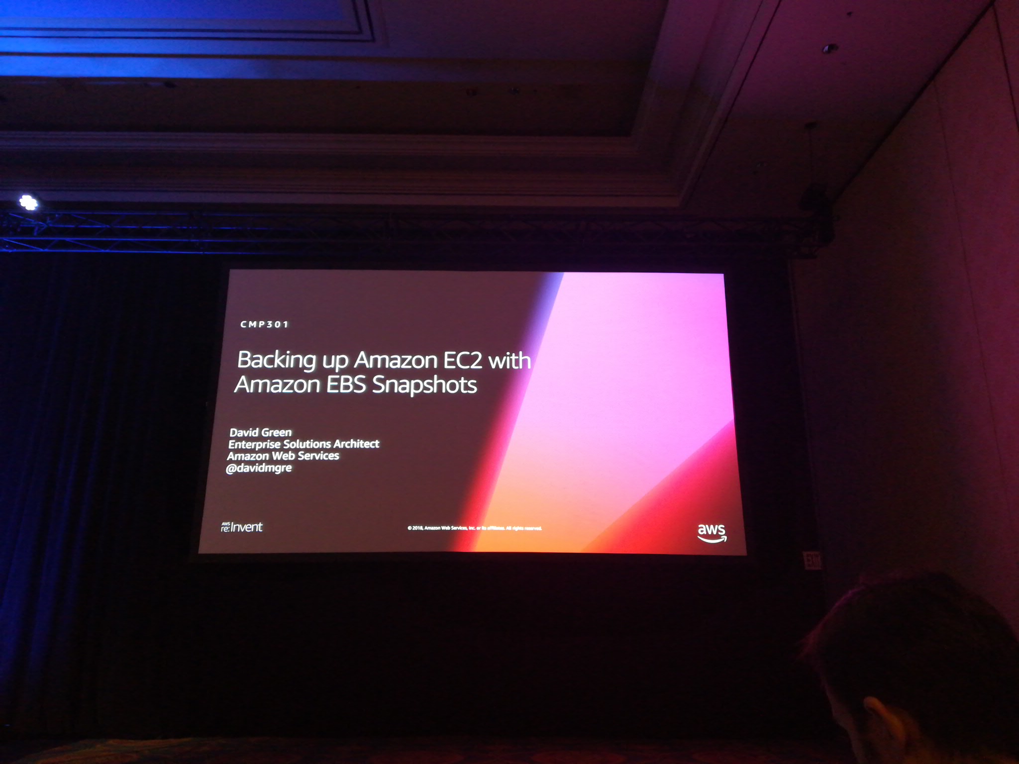 [レポート] CMP301: Backing Up Amazon EC2 with Amazon EBS Snapshots #reinvent | DevelopersIO