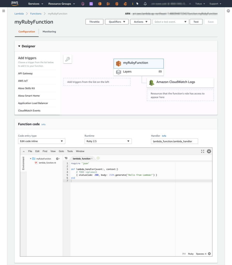 AWS LambdaのRuby Runtimeを使ってみた #reinvent | DevelopersIO