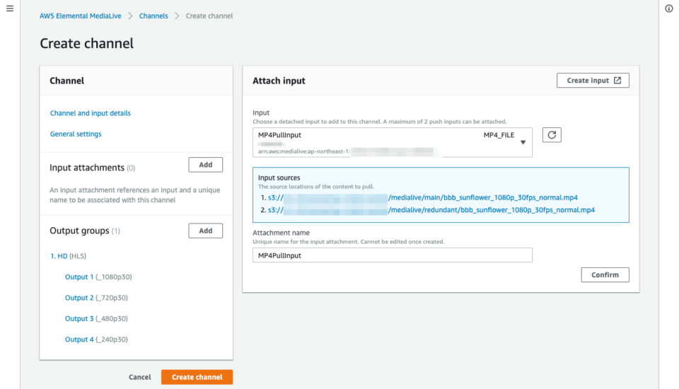 AWS Elemental MediaLiveでMP4ファイルからライブ配信してみた | DevelopersIO