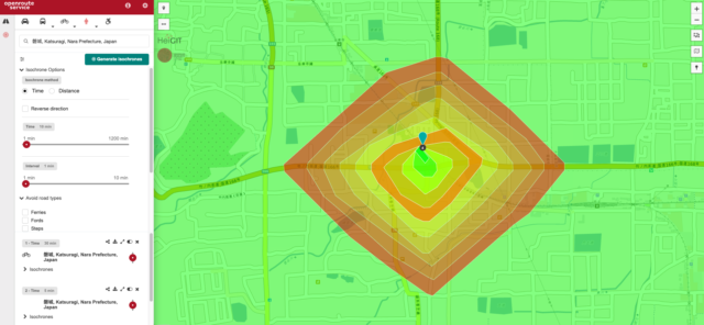 OpenRouteService APIを利用して、弊社大阪オフィスから徒歩 分以内に辿り着ける飲食店がわかる「クラスメソッド大阪オフィス昼飯 ...