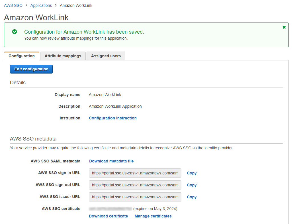 Amazon WorkLinkを試してみた（IdPとしてAWS SSOを利用する場合） | DevelopersIO