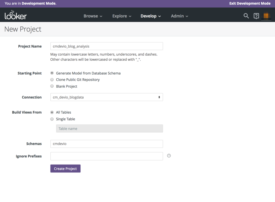 Looker：データベース接続情報からプロジェクト(LookML Project)を作成 #looker | DevelopersIO