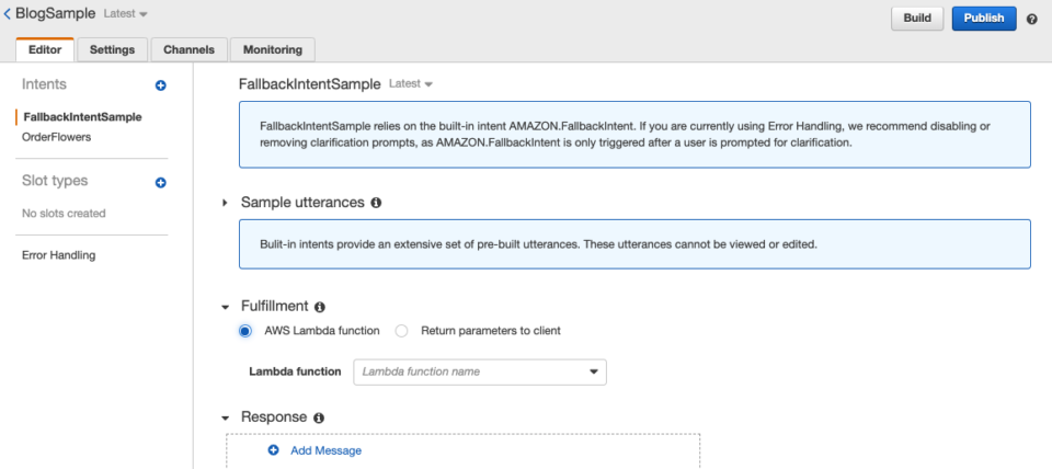 [Amazon Lex] AMAZON.FallbackIntentを利用すると自由自在なエラー制御が可能になる | DevelopersIO