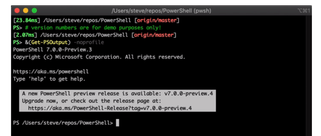 PowerShell 7 からアップデートの通知機能が導入されます | DevelopersIO