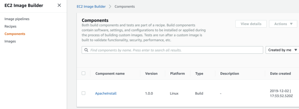 [re:Invent 2019] EC2 Image Builder でコンポーネントを作成してみた #reinvent | DevelopersIO