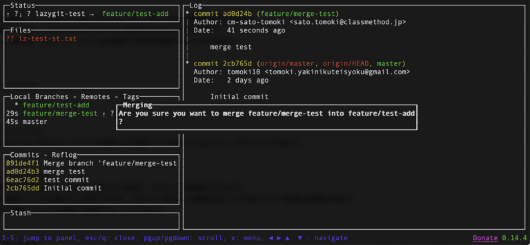 【Gitコマンド入力をお手軽に！】ターミナルUIのGitツール「lazygit」の紹介 | DevelopersIO