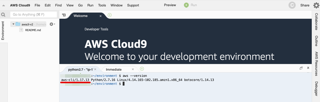 Cloud9でAWS CLI v2を使えるようにセットアップする | DevelopersIO