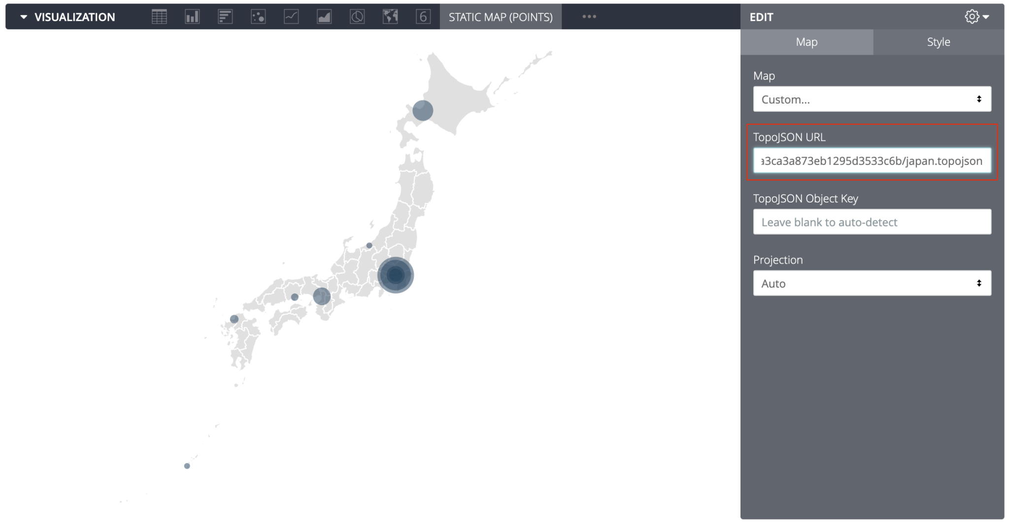 Lookerの可視化(Vizualization)で何が出来るか確認してみる – 静的マップ：ポイント(Static Map(Point))編 #looker | DevelopersIO