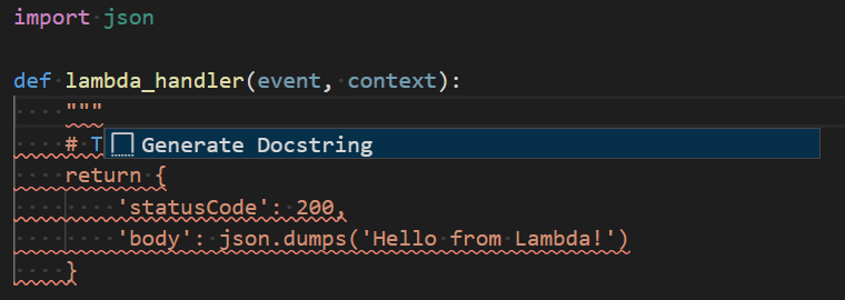 Vscode拡張機能「python Docstring Generator」でpythonのdocstringを自動生成しよう Developersio