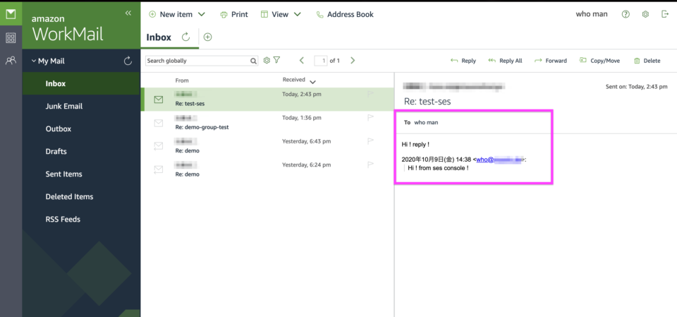 Amazon SES と Amazon WorkMail とでメール返信をしてみた | DevelopersIO