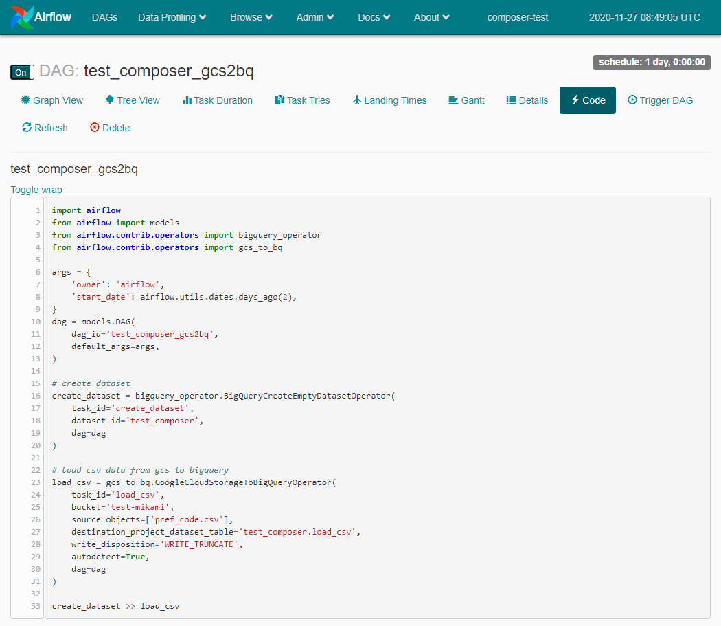 Cloud Composer で Airflow 環境を立ち上げて、GCS から BigQuery へのデータロードを実行してみた ...