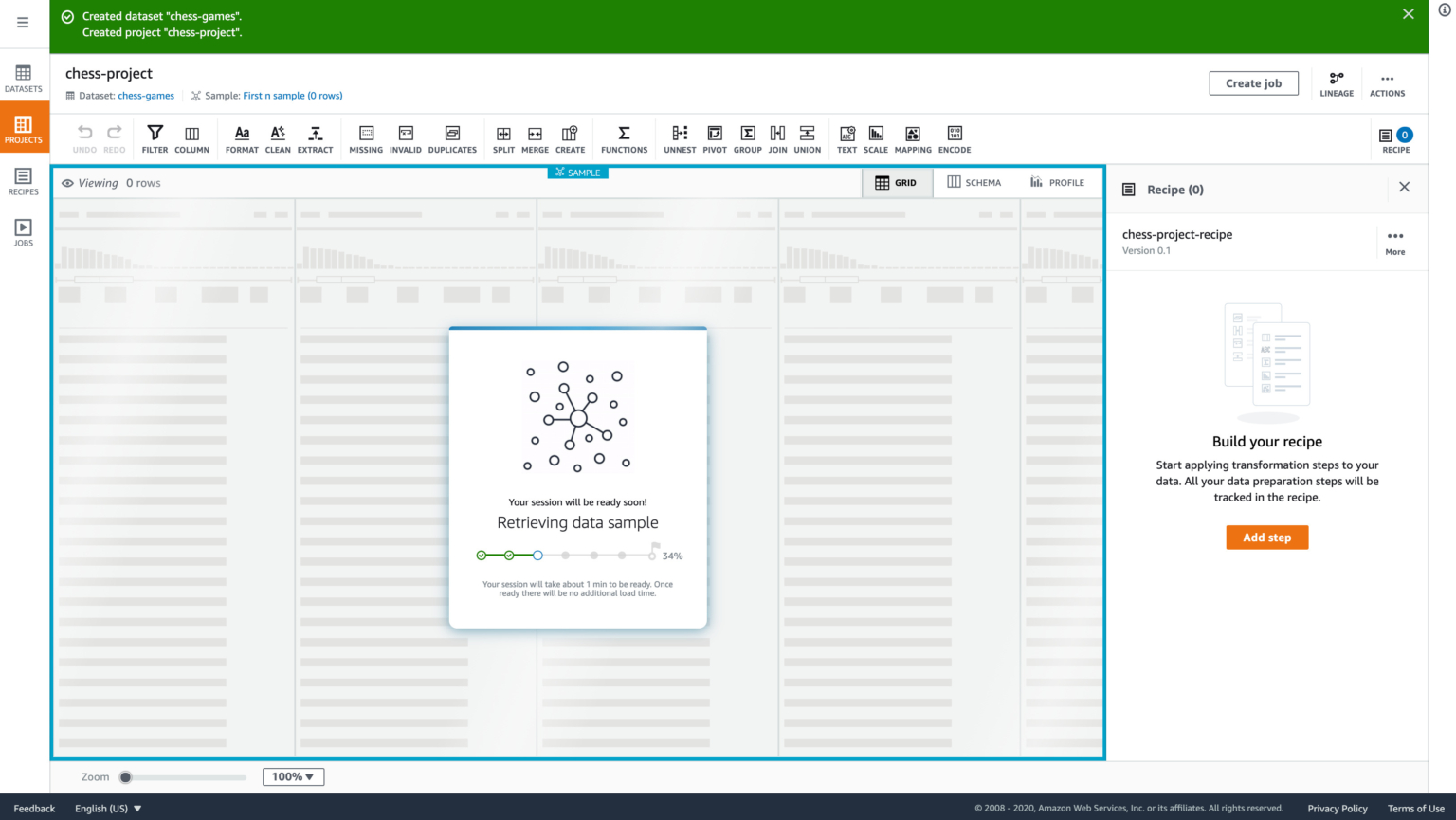 AWS Glue DataBrew入門チュートリアル実践 #1 – 事前準備とプロジェクトの作成 | DevelopersIO