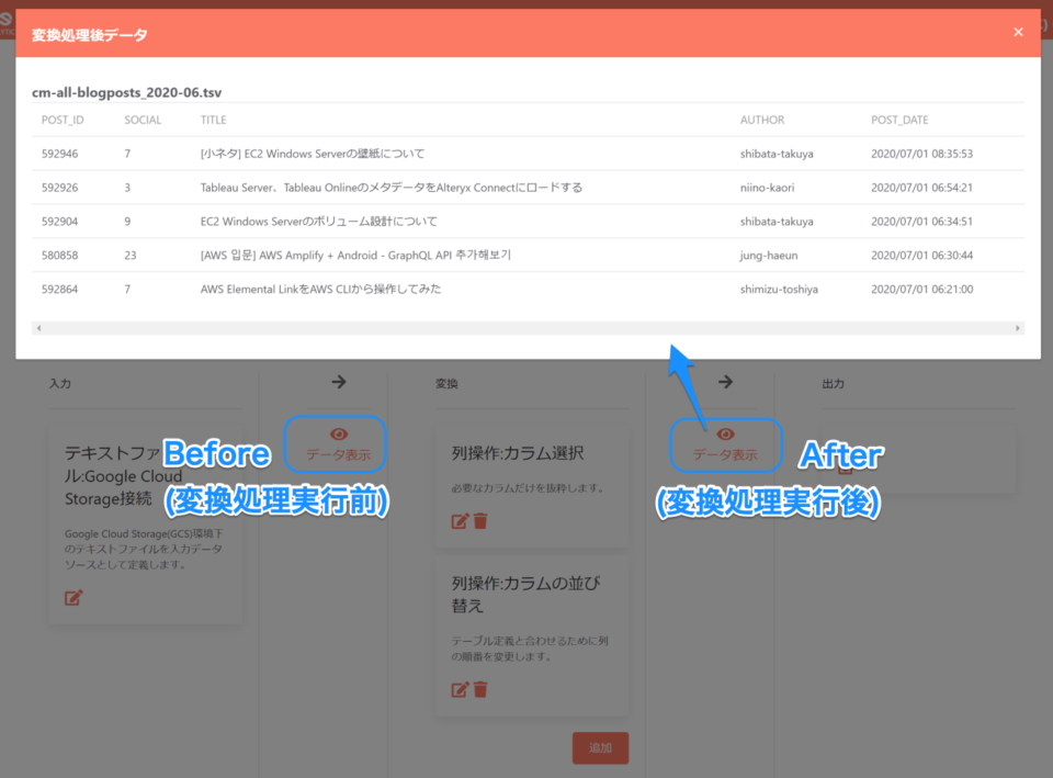 クラウドストレージへのファイルアップロード&ETLツール『Data Uploader』の変換処理で出来ること(列操作編) #データ統合基盤 #CSアナリティクス | DevelopersIO