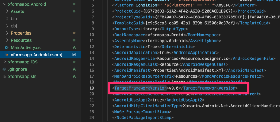 Android TargetFrameworkVersion変更箇所（Visual Studio for Mac） | DevelopersIO