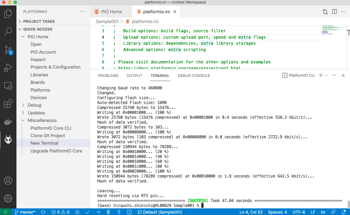 Visual Studio Code + PlatformIO 環境で M5Stack Core2 for AWS でHello Worldしてみました | DevelopersIO