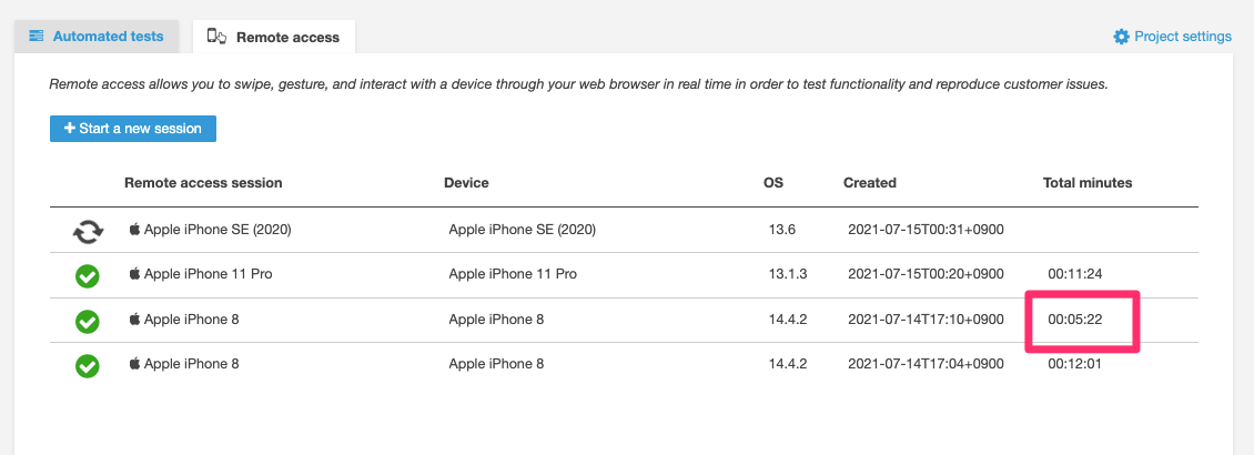 AWS Device Farm でリモートアクセスの使用状況詳細を確認する方法 | DevelopersIO
