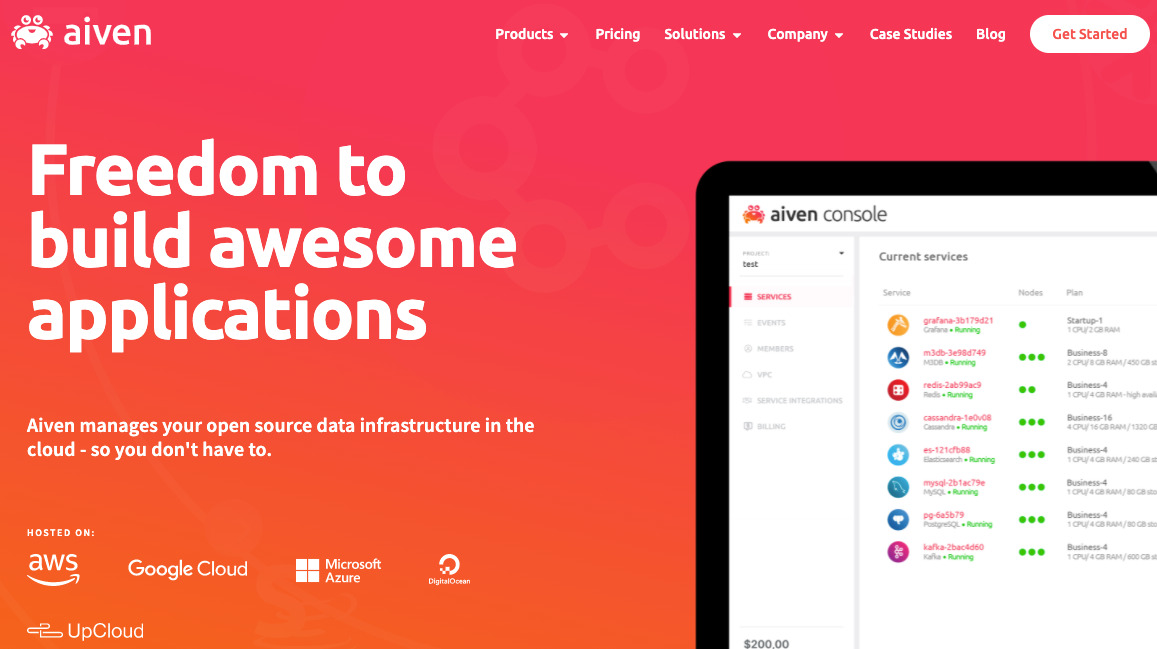 データクラウドサービスのAivenを使ってみた | DevelopersIO
