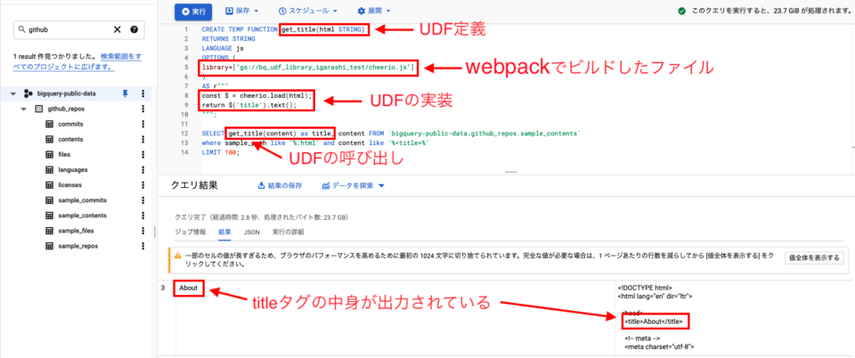 BigQueryのJavaScript UDFでcheerioを使ってHTMLを解析する | DevelopersIO