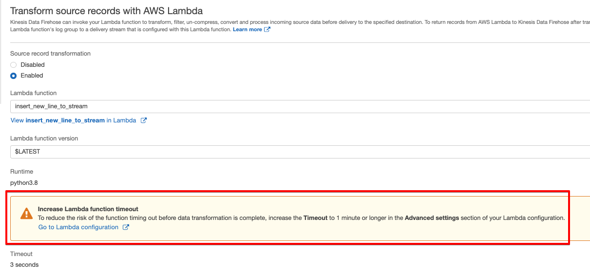 【小ネタ】 Amazon Kinesis Data Firehose Transform Source Records With Aws Lambda でレコード毎に改行を追加する