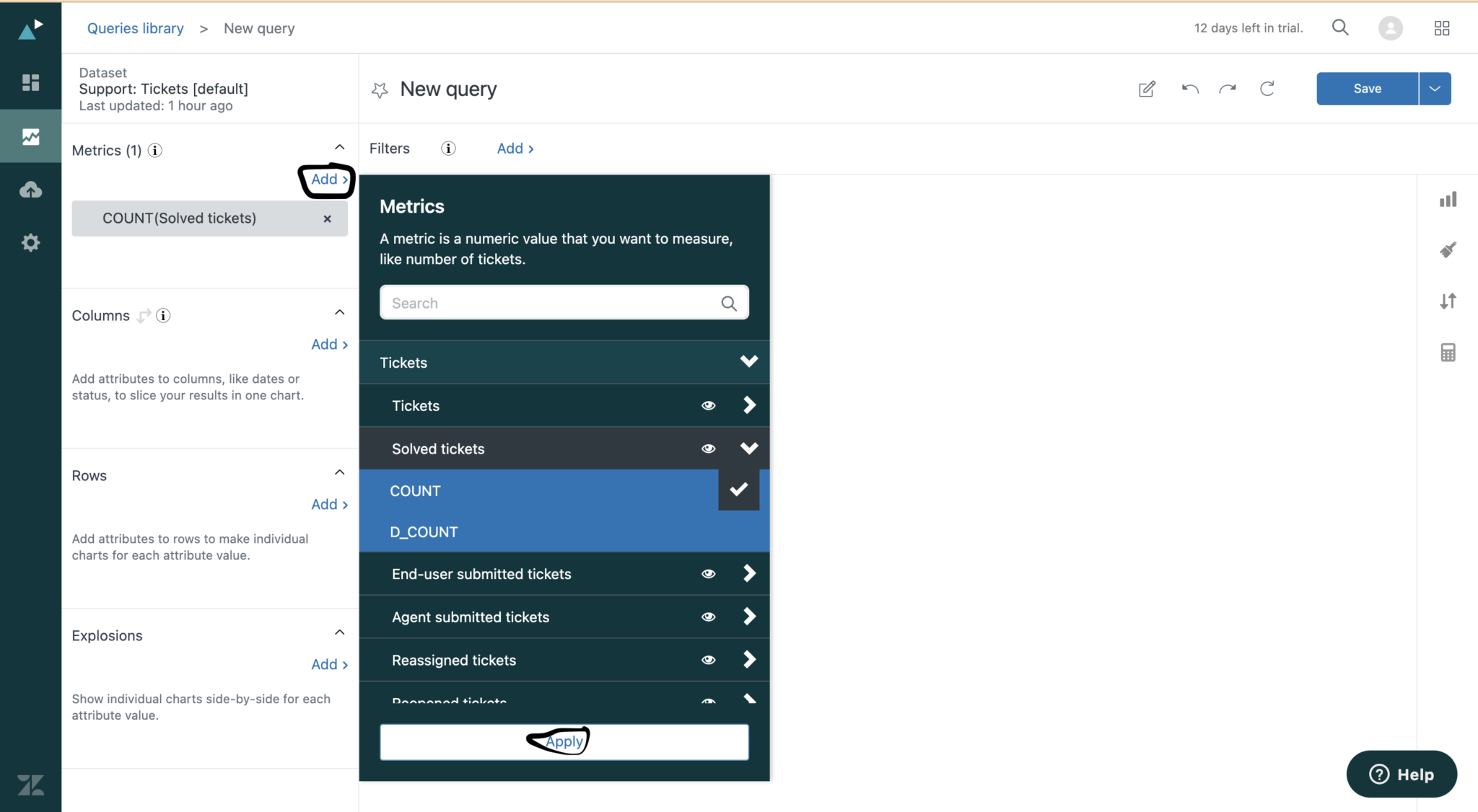 Zendesk Explore 1ヶ月で解決したチケットと完全解決のQueryについて | DevelopersIO