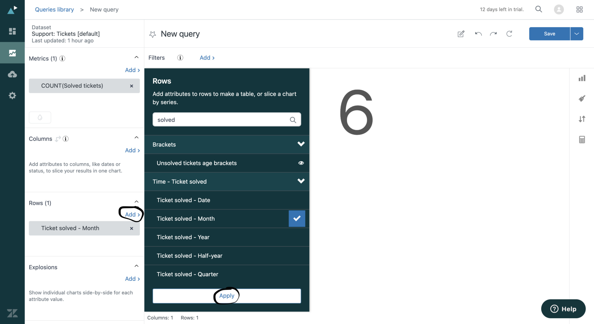 Zendesk Explore 1ヶ月で解決したチケットと完全解決のQueryについて | DevelopersIO