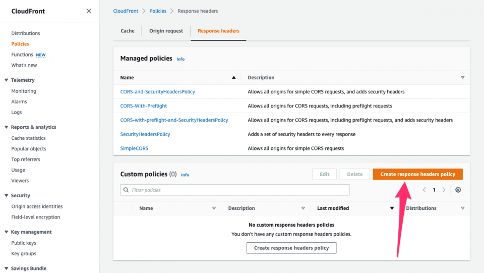 [UPDATE] Amazon CloudFrontでResponse headers policiesがサポートされました！ | DevelopersIO