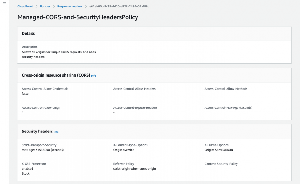 [UPDATE] Amazon CloudFrontでResponse headers policiesがサポートされました！ | DevelopersIO