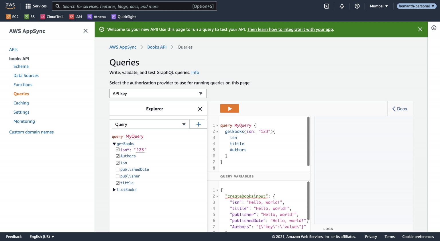 Querying AWS DynamoDB table in AWS AppSync Console | DevelopersIO