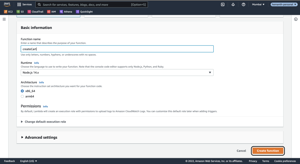 Creating A Shop Api Of Post Cart Items With Postman Lambda And Api