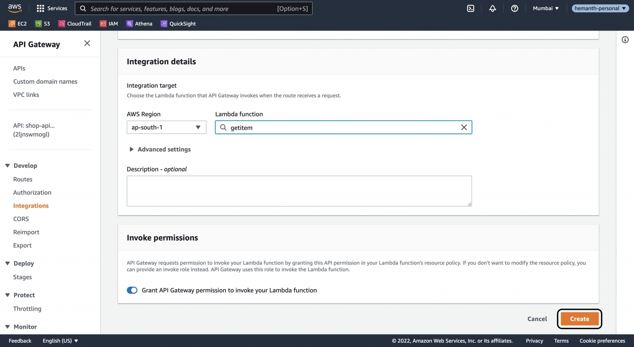 Creating A Shop Api Of Post Cart Items With Postman Lambda And Api