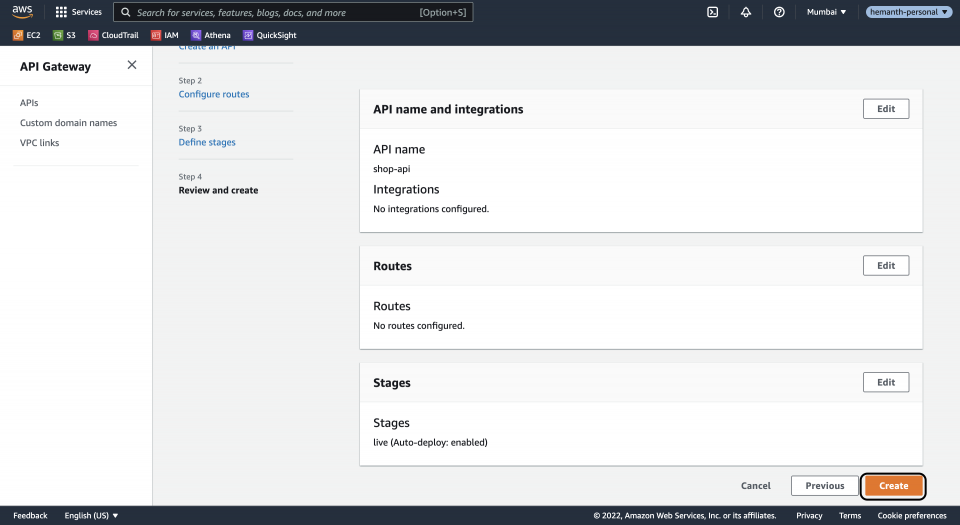 Creating A Shop Api Of Post Cart Items With Postman Lambda And Api