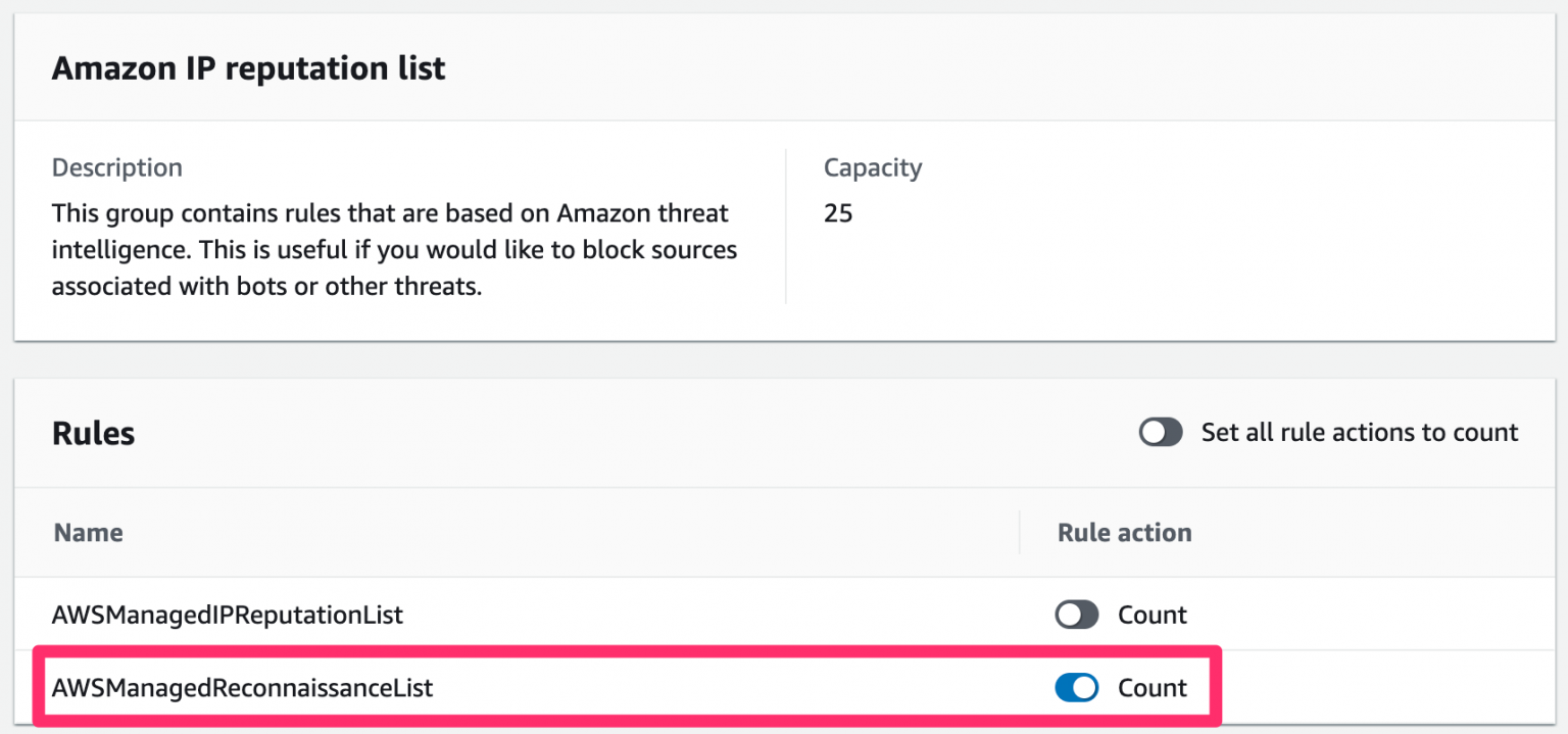 AWS WAF：AWS Managed Rules（AMR）のアップデート情報「AWSManagedReconnaissanceList」のお知らせが届いたときの対応方法について教えてください ...