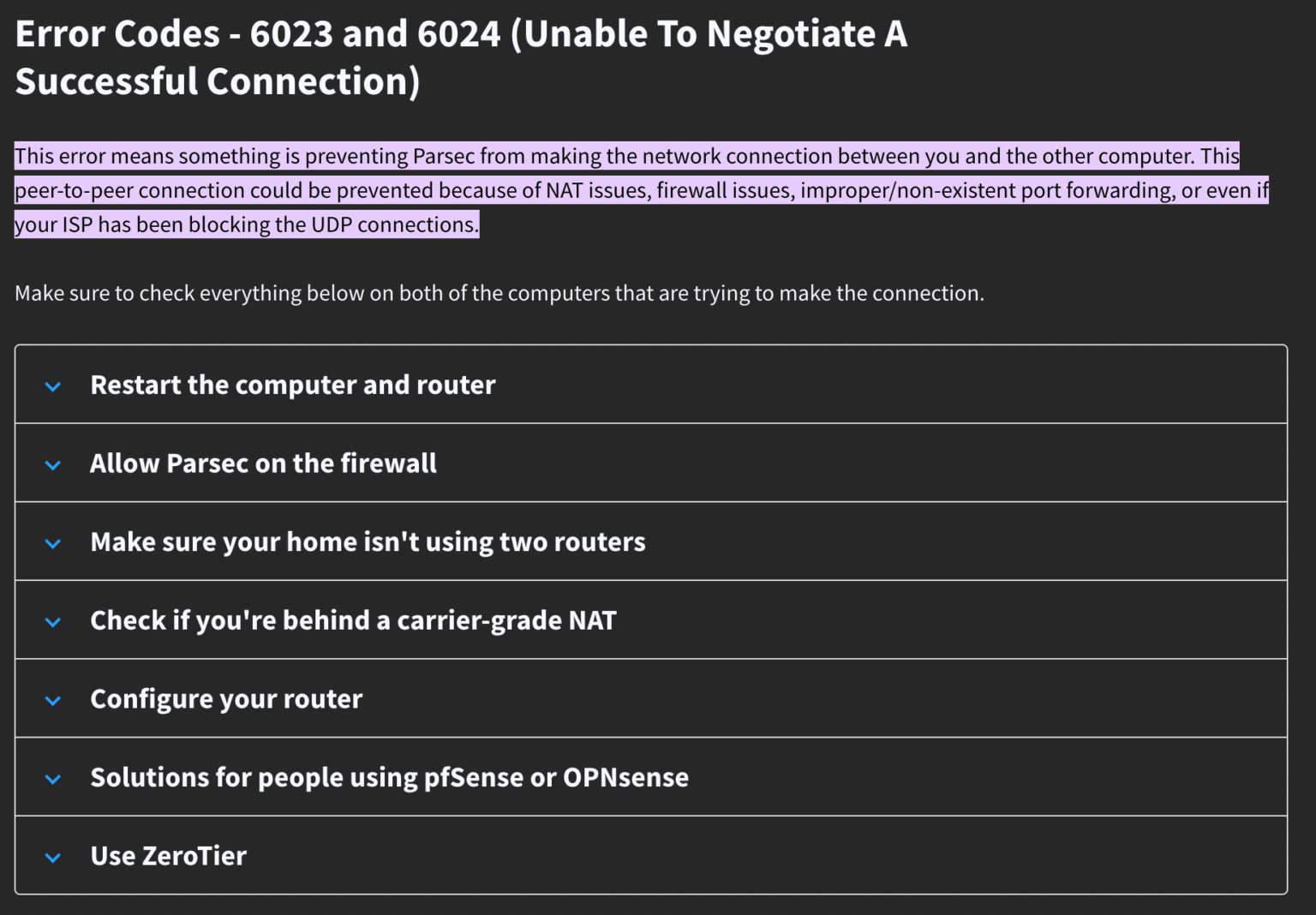 Parsec Relay ServerでParsec Error 6023&6024を解決し、Parsecホストに接続できました ...