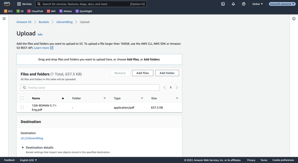 Email Notification using SNS and S3 event notification when Object is Uploaded in a S3 bucket ...