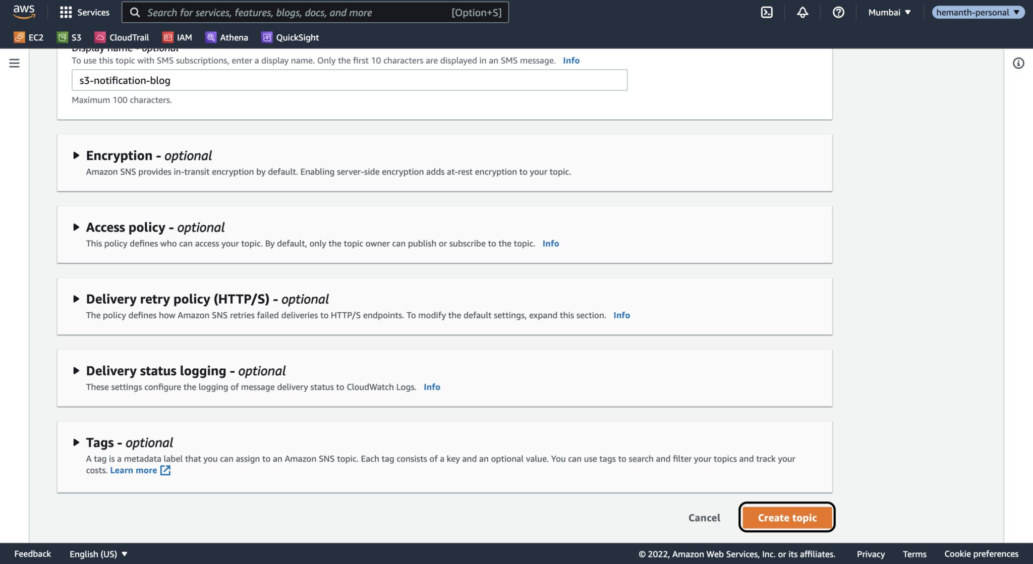 Email Notification using SNS and S3 event notification when Object is Uploaded in a S3 bucket ...