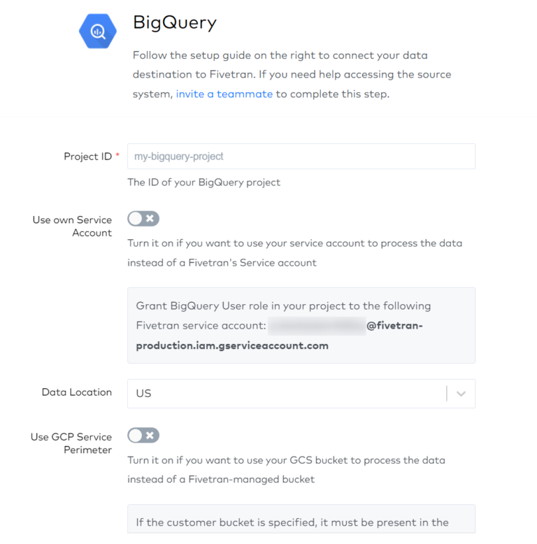 FivetranでBigQueryをDestinationに設定してみた | DevelopersIO