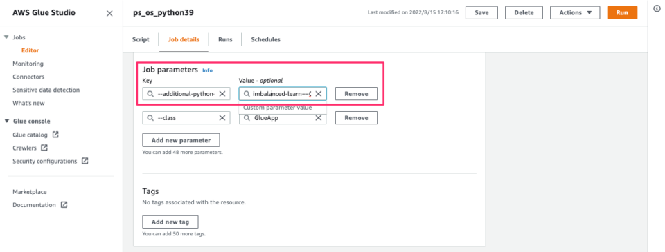 アップデート Aws Glue Python Shellがプリロードライブラリを備えた Python 39環境、追加ライブラリの