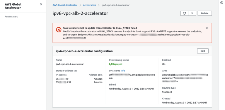 AWS Global AcceleratorがIPv6をサポートしていたのでALBに設定しながらELBのdual-stackに思いを馳せてみた | DevelopersIO