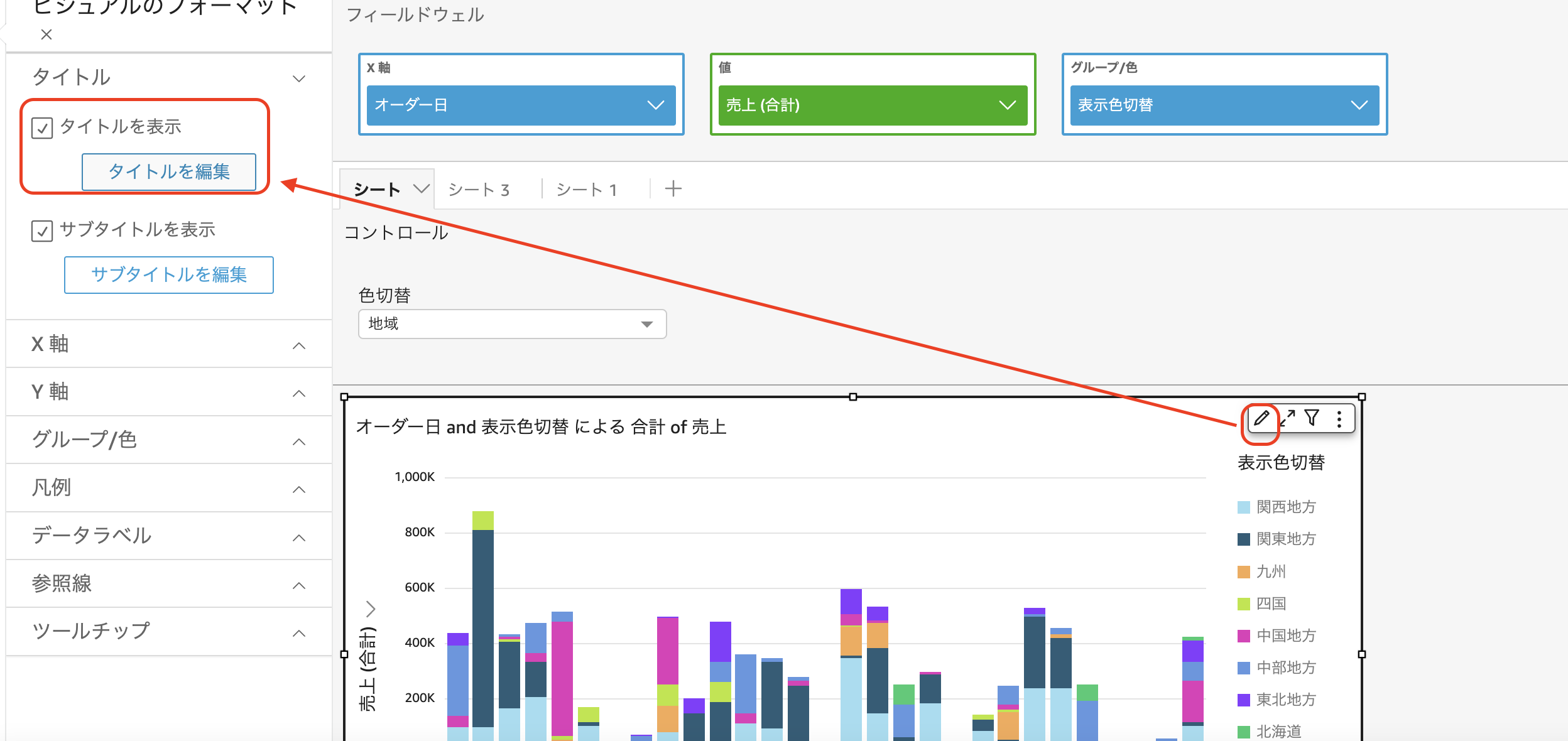 Amazon QuickSight Tips:パラメータとコンロトーラーでグラフの色分けを切替 | DevelopersIO
