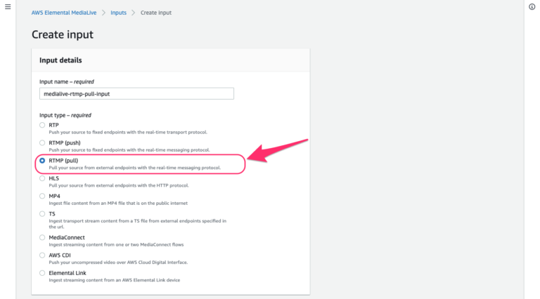 AWS Elemental MediaLiveのRTMP pull inputを使ってみた | DevelopersIO